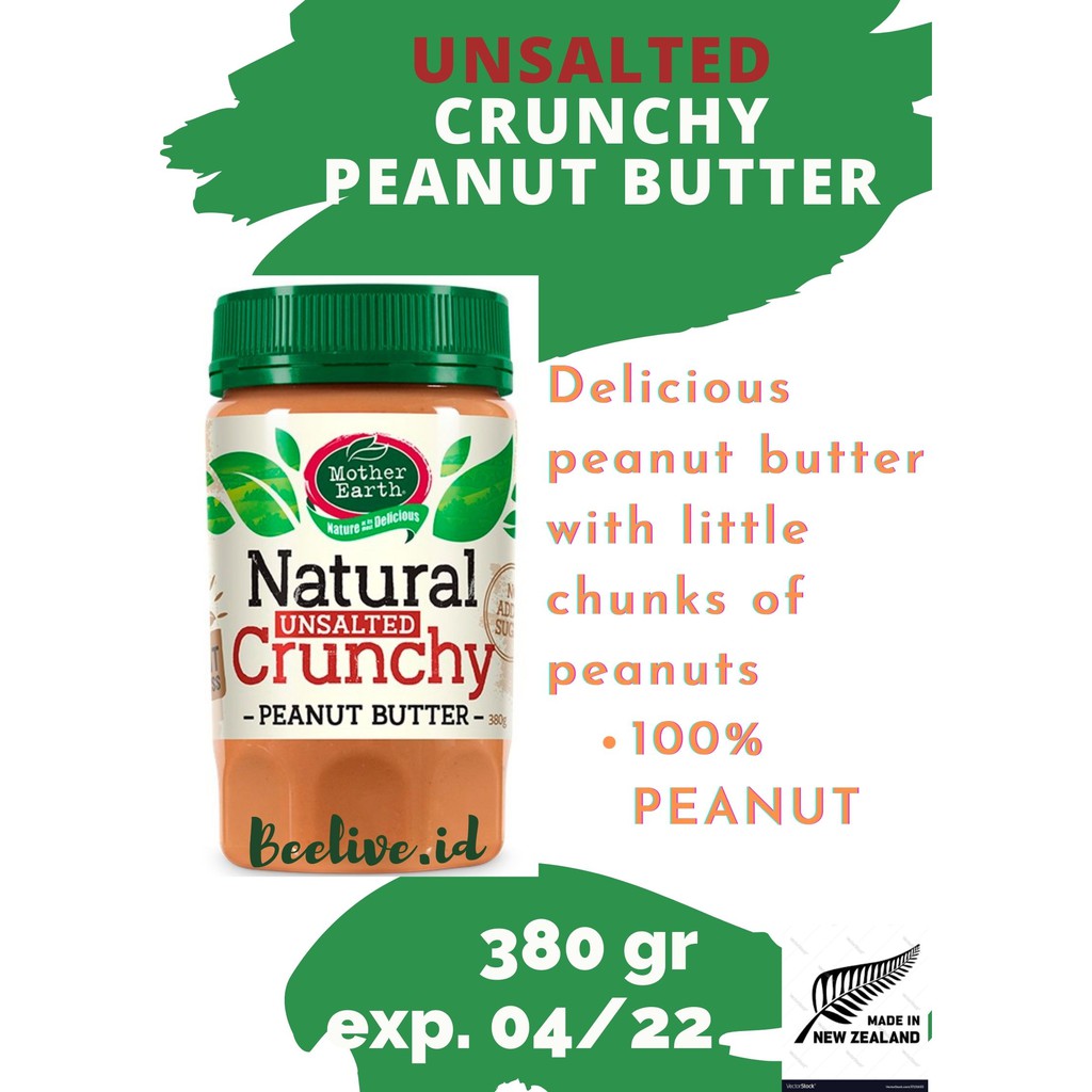 Jual Selai Kacang Mother Earth Healthy Peanut Butter Crunchy Unsalted ...