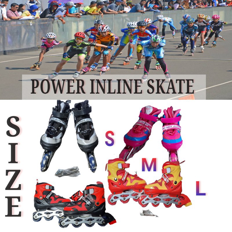 Jual SEPATU RODA / INLINE SKATE Roda PVC bisa nyala dan model BAJAJ ...