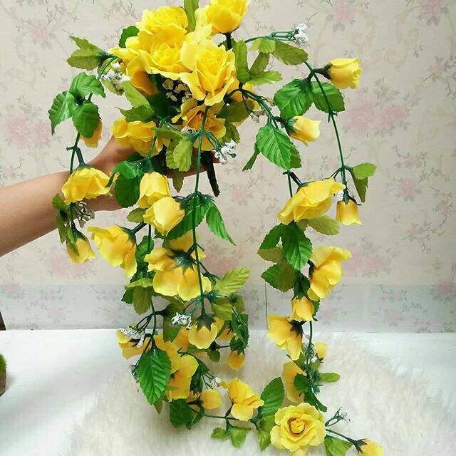 RAMBAT ROSE (BUNGA SAJA) - bunga daun sulur gantung bunga artificial ...