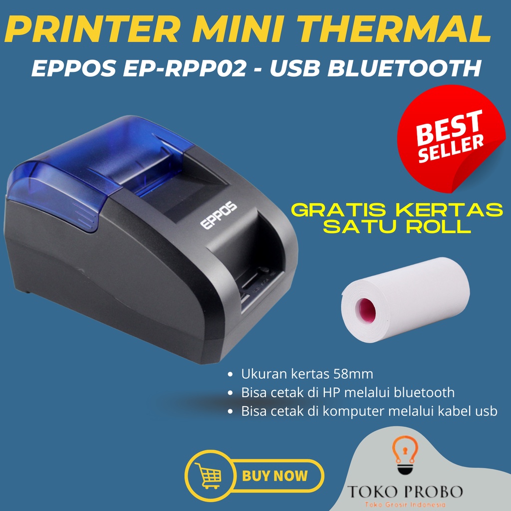 Jual Mini Printer Thermal 58mm EPPOS P58PLUS- USB BLUETOOTH | Shopee Indonesia