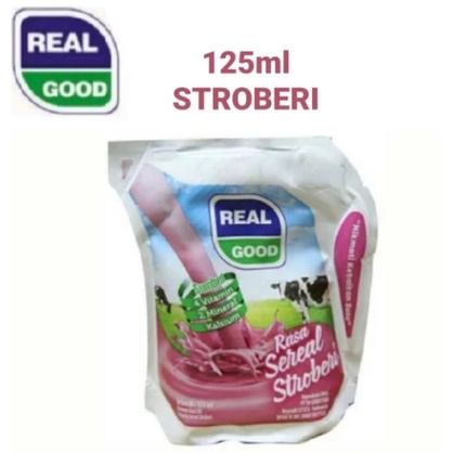 Jual real good susu uht rasa sereal strawberry 125ml | Shopee Indonesia