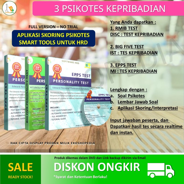 Jual Aplikasi Skoring dan Interpretasi Psikotes Tes Kepribadian - RMIB ...