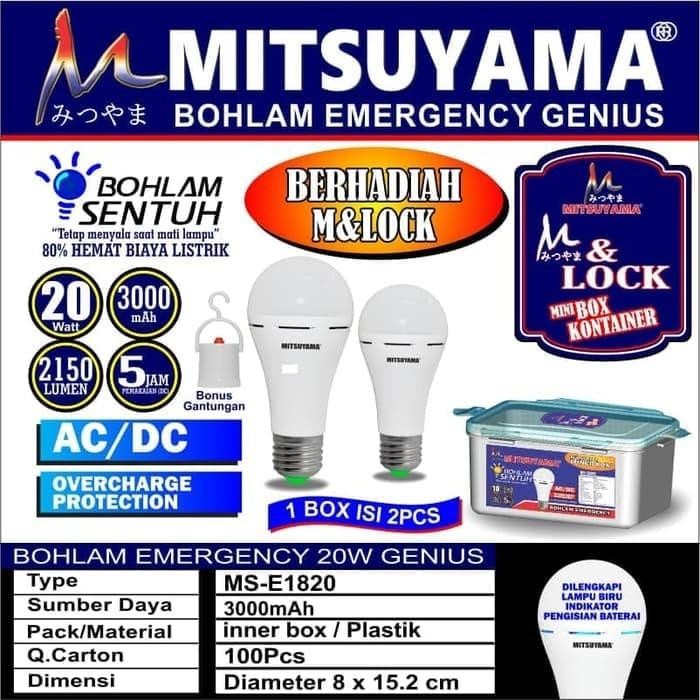Jual Mitsuyama Genius / Mitsuyama Jenius Lampu Bohlam LED Emergency 20 watt MS-E1820B | Shopee ...