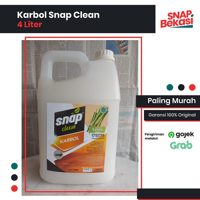 Jual SNAP CLEAN KARBOL / PEMBERSIH KAMAR MANDI 4L TERMURAH | Shopee ...