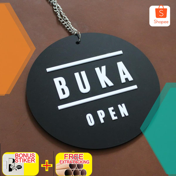 Jual SIGN BUKA TUTUP AKRILIK | SIGN BUKA TUTUP ACRYLIC | OPEN CLOSE ...