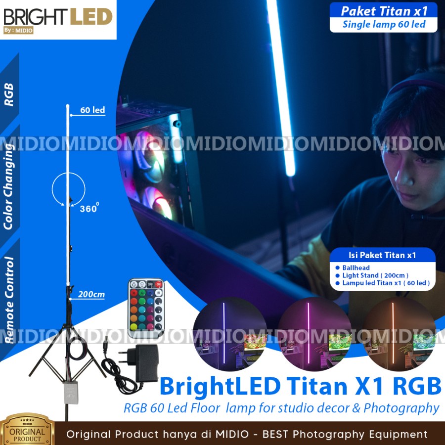 Jual Bright Titan X1 RGB LED Lampu Studio Lighting RGB Lampu Studio ...