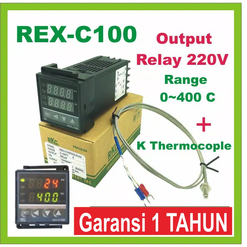 Jual Temperatur Controller/Temperatur Control / Thermostat Digital REX-C100 Output Relay 0 ~ 400 ...