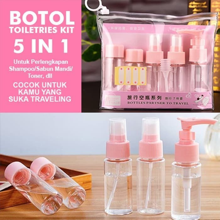 Jual 7 in 1 Botol Tempat Sabun Shampoo Mini Travel Toiletries Kit ...