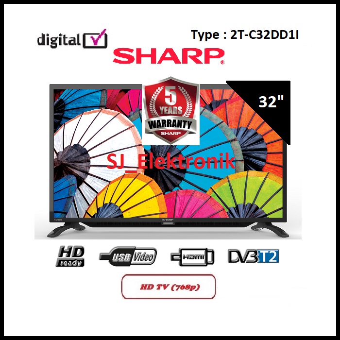 Jual (KHUSUS LUAR KOTA) LED TV Sharp 32 Inch 2T-C32DD1i / 32DD1 HDTV ...
