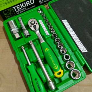Jual TEKIRO KUNCI SHOCK SET 21 pcs . Stang Mata Kunci Sok set Rachet Extension Kunci Busi 21 pcs ...