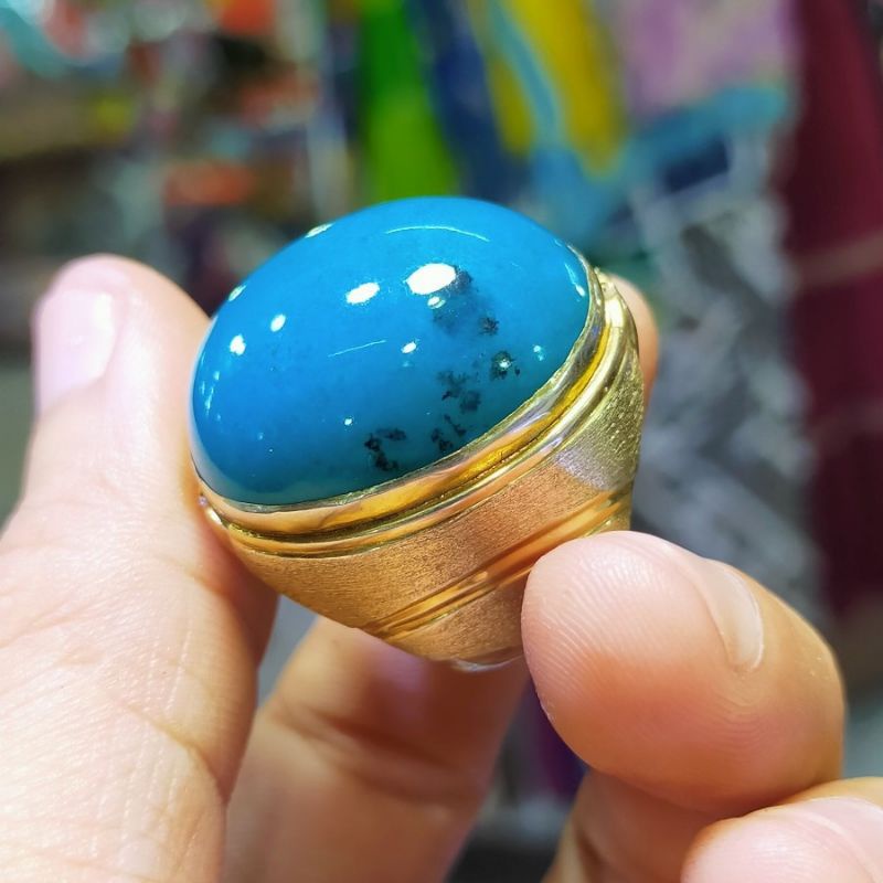 Jual Batu Akik Elegan Cincin Batu Bacan Doko Super Biru Laut Alpaka ...