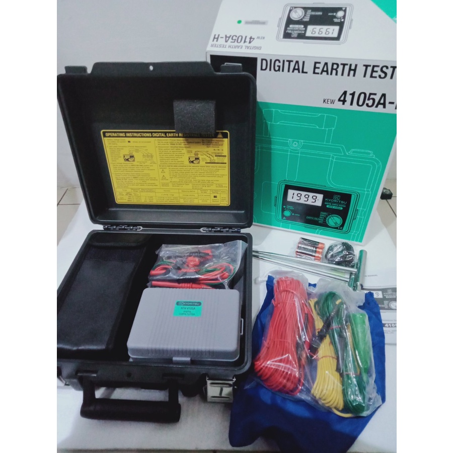 Jual KYORITSU 4105AH GROUNDING EARTH TESTER KIT SET 100% ASLI | Shopee ...