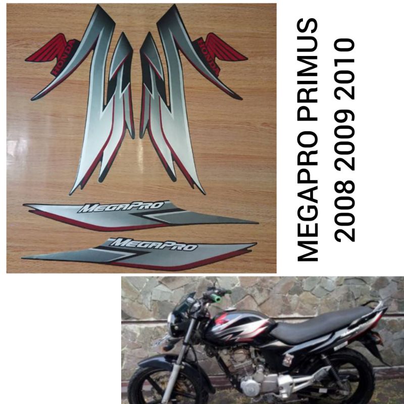 Jual striping megapro primus tahun 2008 2009 2010 hitam lis merah ...