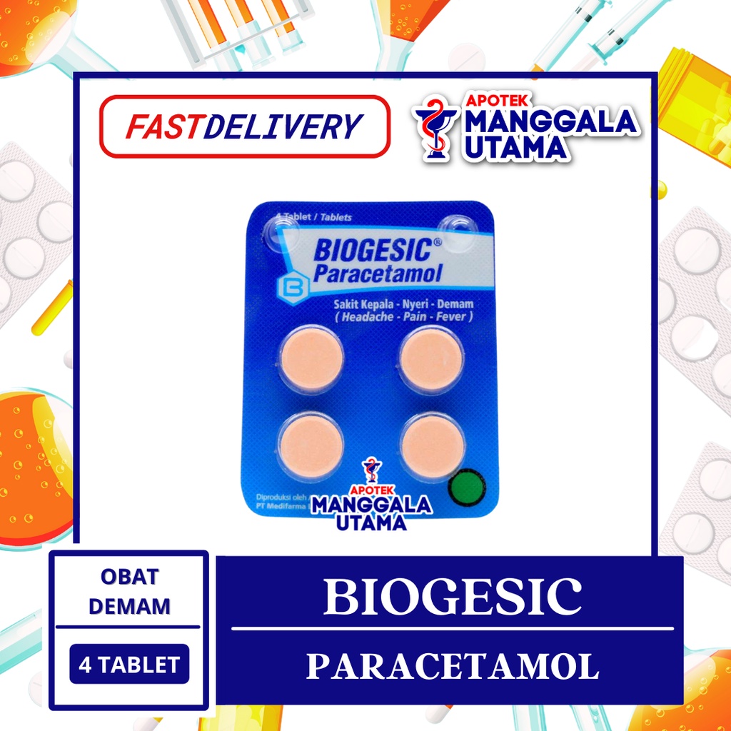 Jual BIOGESIC PARACETAMOL 1 BLISTER @ 4 TABLET | Shopee Indonesia