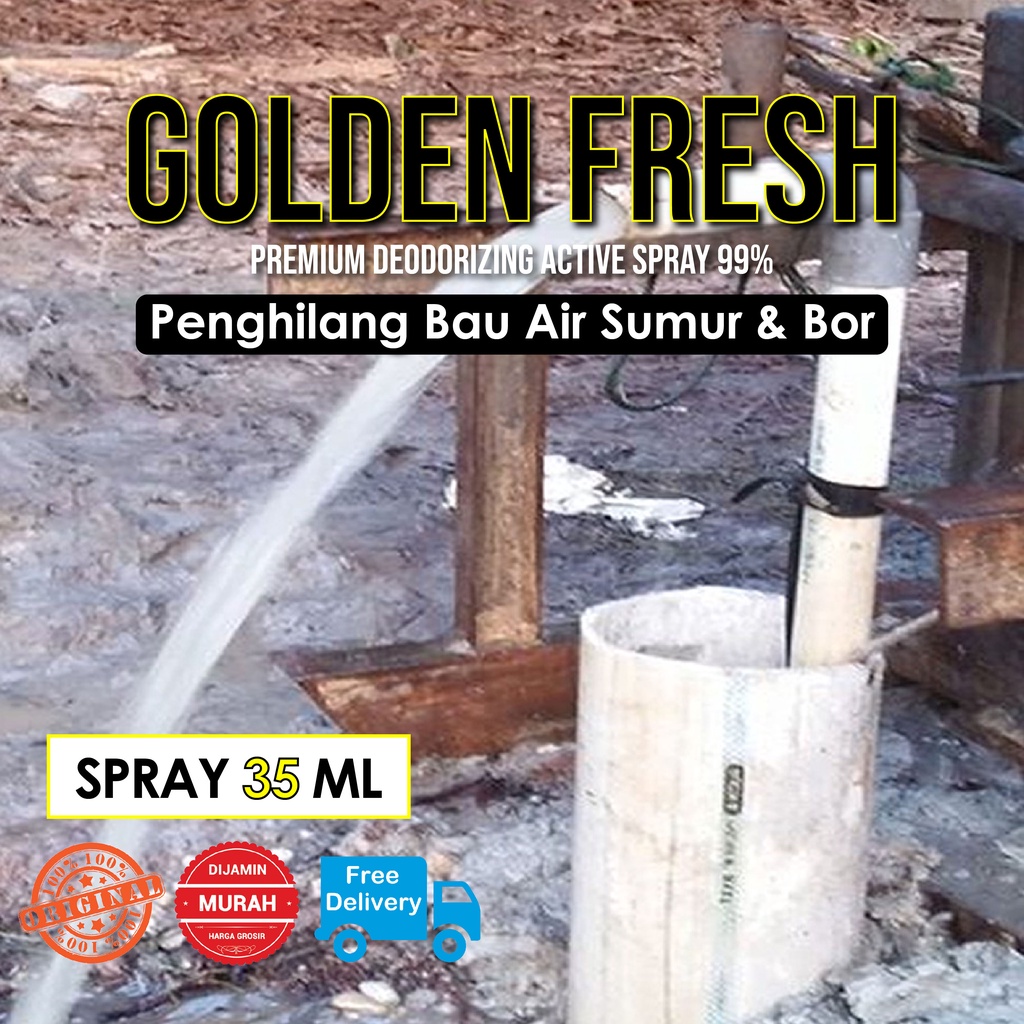 Jual SPRAY PENGHILANG BAU AIR SUMUR BOR GOLDEN FRESH 35 ML Cairan Obat ...