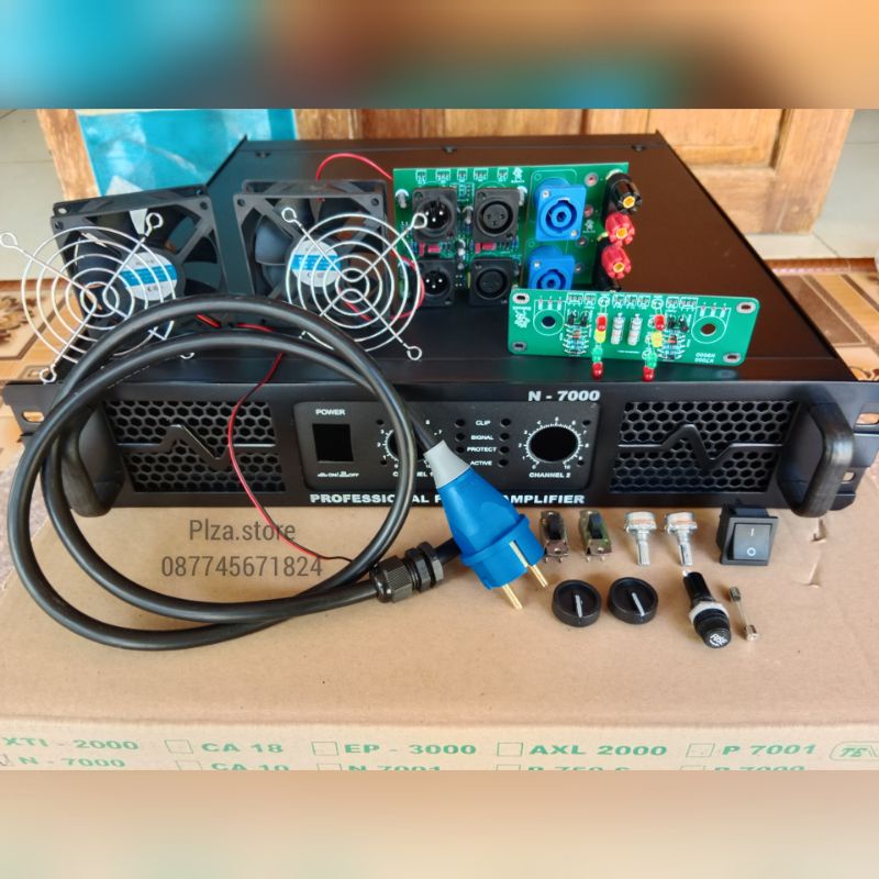 Jual Bok power amplifier N7000 lengkap aksesoris box N7000 ukuran 2U komplit aksesoris Bok power ...