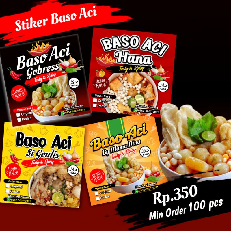Jual ( Minimal Order 100 pcs ) Stiker Label Kemasan Stiker Jajanan ...