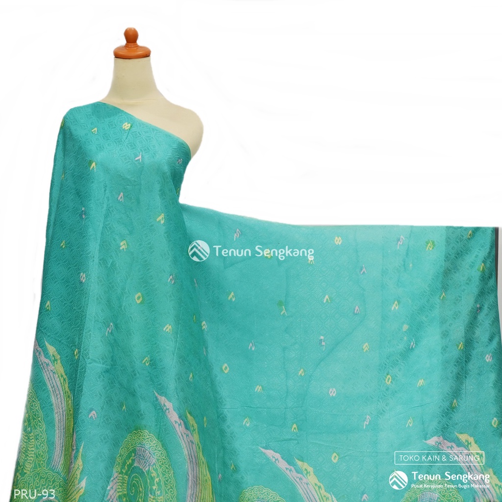Jual Kain Tenun Dobby Batik Sutra Bugis Makassar Toska - Tenun Sengkang PRU-93 (Harga Per 0,5 ...