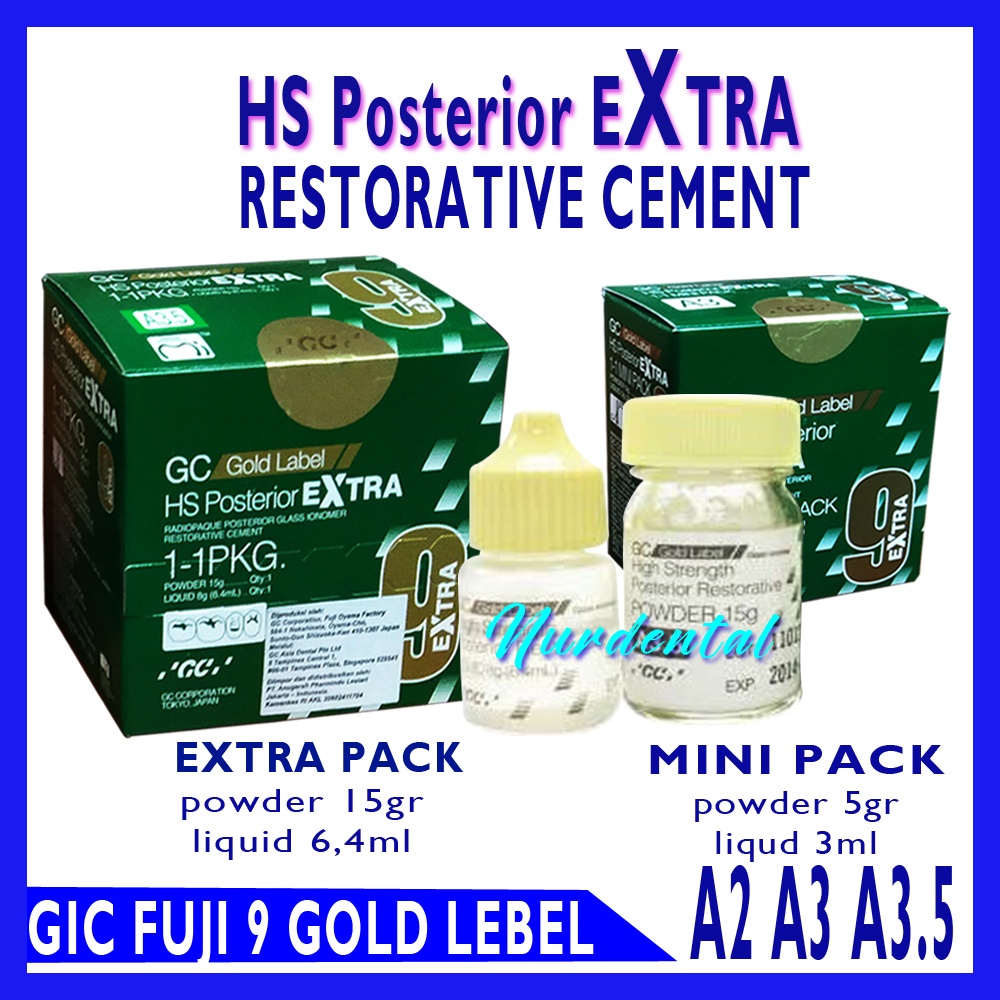 Jual DENTAL GIC FUJI 9 GOLD LEBEL GLASS IONOMER CEMENT BAHAN TAMBAL GIGI A2-A3-A3.5 | Shopee ...
