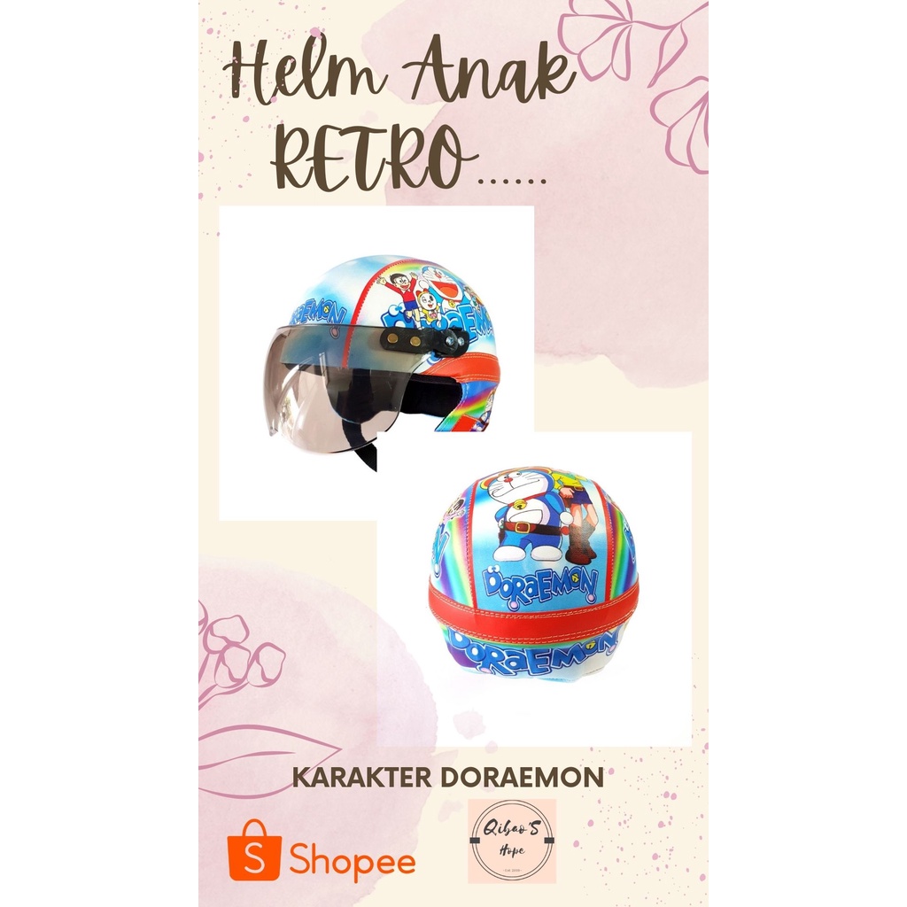 Jual Helm Anak Model Retro Karakter Doraemon/Helem Anak SNI/Helem Murah ...
