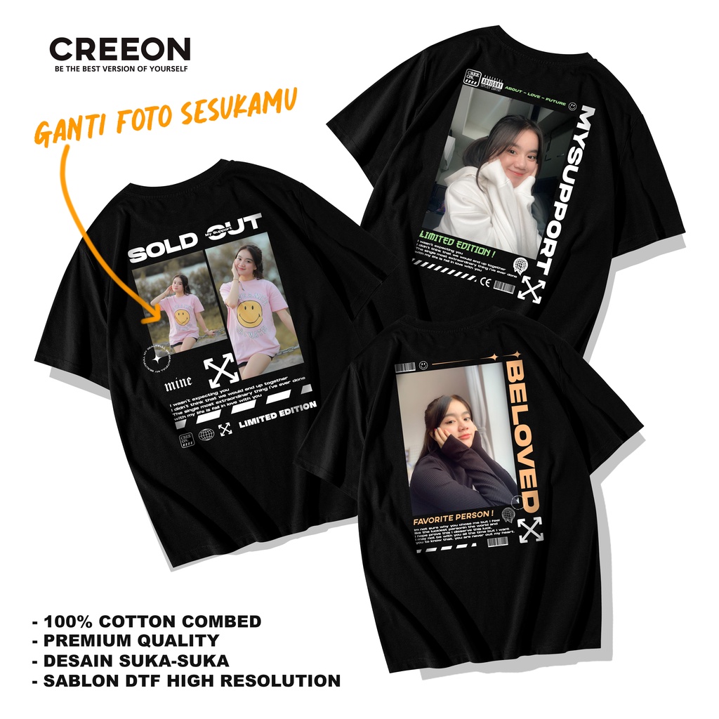 Jual KAOS CUSTOM SABLON KAOS SABLON CUSTOM FOTO AESTHETIC PRIA WANITA DESAIN SENDIRI KAOS CUSTOM ...