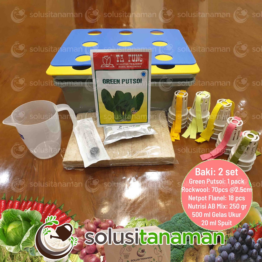 Jual Paket Hidroponik Set (2 set) Sistem Sumbu Wick System 9 Lubang ...