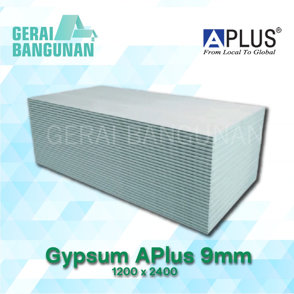 Jual Papan Gypsum Aplus 09mm 1200x2400 | Papan Gipsum Aplus Tebal 9mm ...