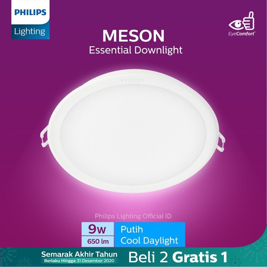 Philips Downlight - 59449 MESON 105 9W 65K WH Recessed LED Putih ...