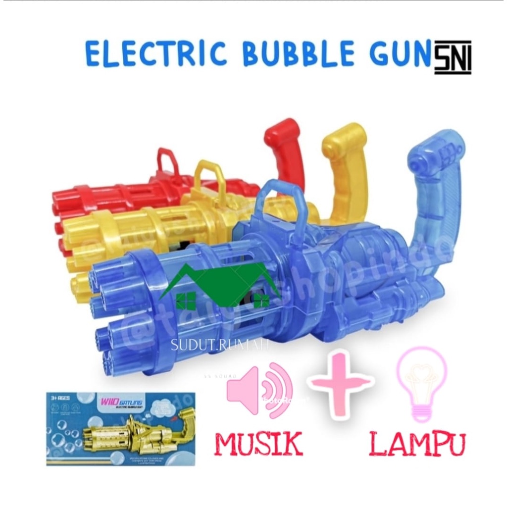 Jual Mainan Bubble Gun Musik dan Lampu Tembakan Balon Gelembung Lampu ...