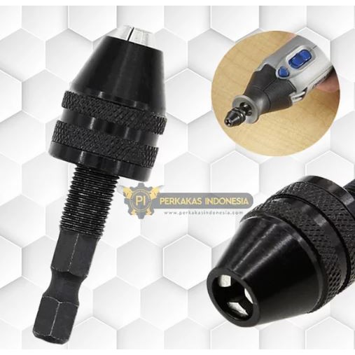 Jual Kepala Bor Mini Grinder Keyless Drill Chuck Hex Shank Collet ...