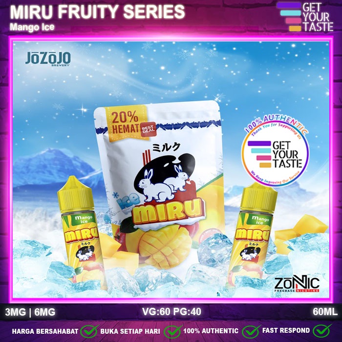 Jual Liquid Miru Fruity Series Mango Ice 60ML by Jozojo | Shopee Indonesia