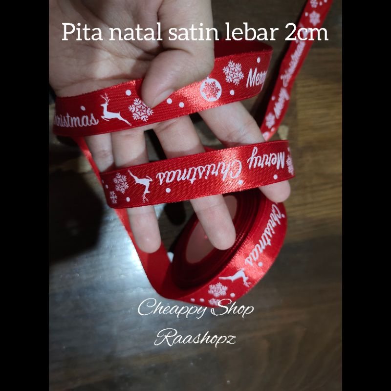 Jual 3m/5m Christmas Ribbon Pita Natal Pita Kotak Pita Hope Pita Natal ...