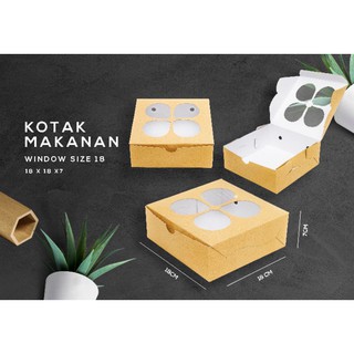 Jual Box nasi mika uk. 18x18x7/Box Nasi putih Window/Laminasi/Dus Makan ...