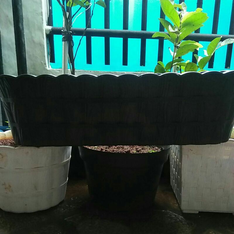 Jual Pot bunga dan tanaman Hias Plastik CJP Motif kayu panjang 60cm ...