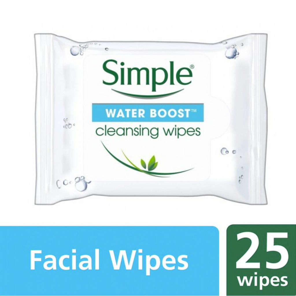 Jual Simple Waterboost Hydrating Cleansing Wipes 25 Pcs Indonesia ...