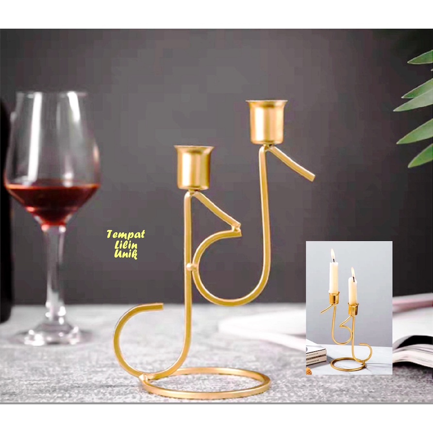 Jual Tempat Lilin Unik Romantic CANDLELIGHT Dinner Bentuk Not Musik ...