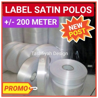 Jual Label Satin polos hitam dan warna putih 1cm 2cm 2,5cm 3cm 4cm ...