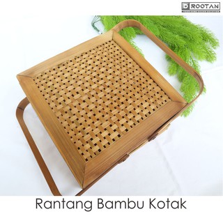 Jual Rantang bambu 25 x 25 cm/kotak susun 1 /hampers bambu /box bambu ...