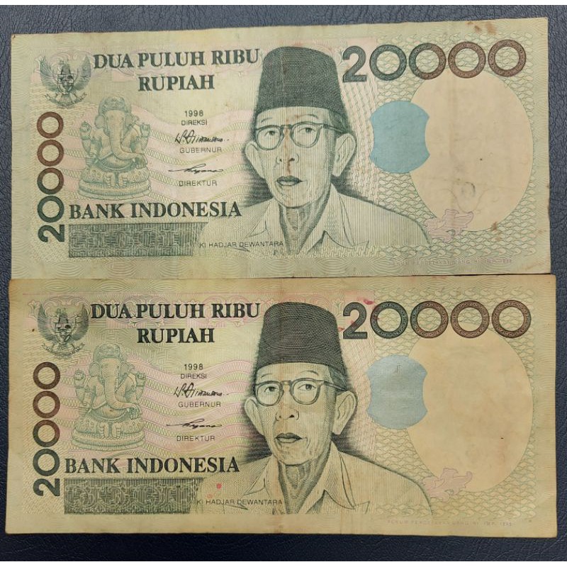 Jual Uang Kuno indonesia 20.0000 20rb rupiah Ki hajar Dewantoro 1998 ...
