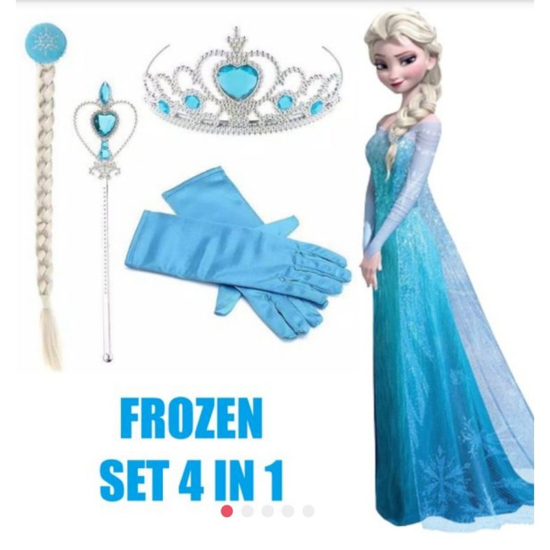 Jual Mainan Mahkota Rambut Tongkat Sarung Tangan Frozen Anna Elsa 4 in ...