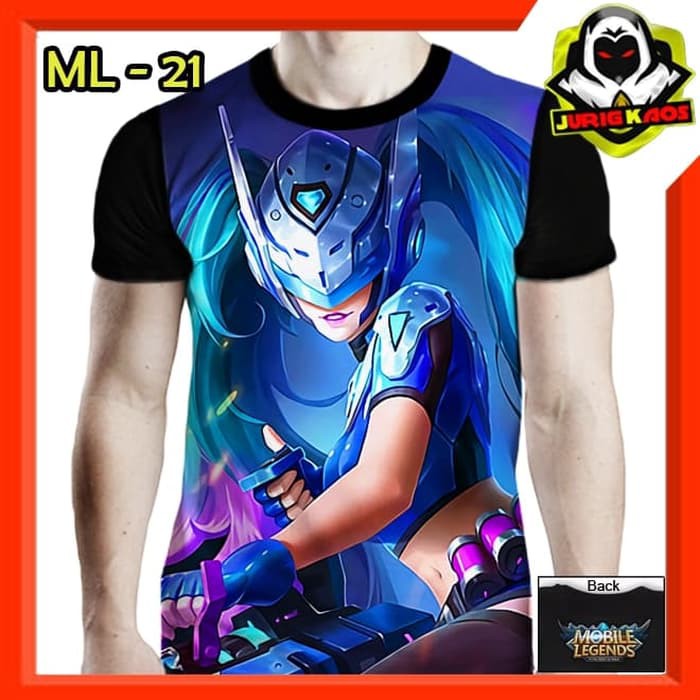 Jual Kaos Mobile Legend Layla Skin Blue spectre Tshirt Game Playstore ...