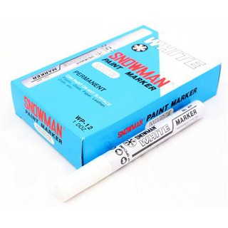 Jual Spidol Permanent Putih Paint Marker White Snowman WP-12 | Shopee ...