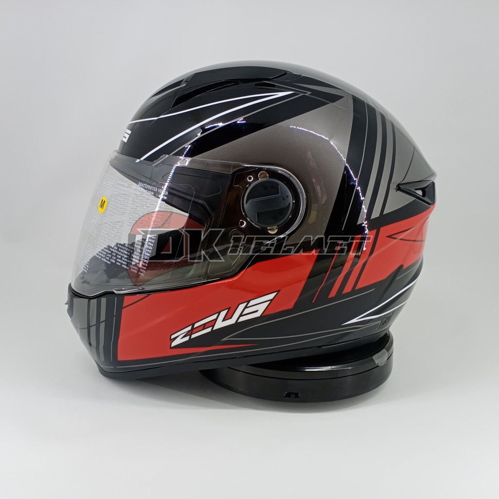 Jual Helm Zeus ZS-811 Black / J20 Red Full Face Keren Murah Indonesia ...