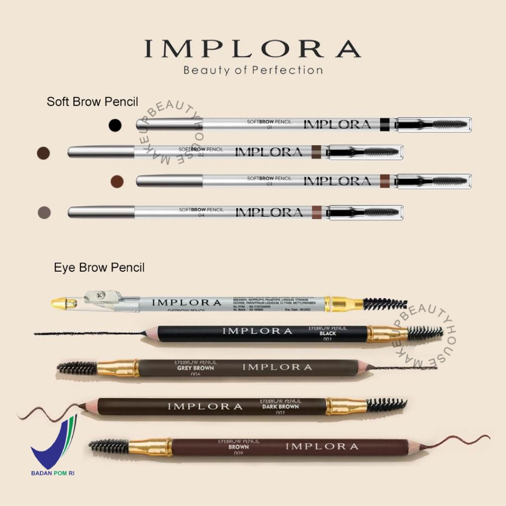 Jual IMPLORA Eyebrow Pencil / Softbrow Pencil 2.5gr | Shopee Indonesia