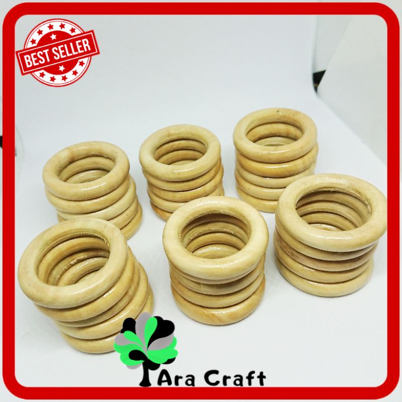 Jual Craft Natural Wooden Ring O Solid | Ring Kayu | Wooden ring kayu O ...