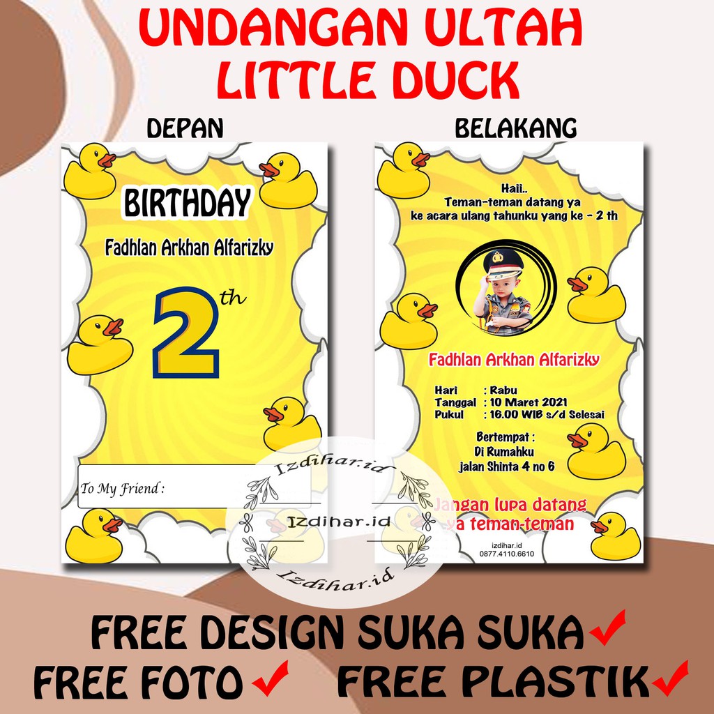 Jual (UNDANGAN ULTAH) /Undangan ulang tahun / undangan ultah / undangan ...