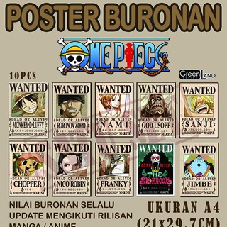 Jual Poster Buronan One Piece 1 Set Kru Shp | Shopee Indonesia