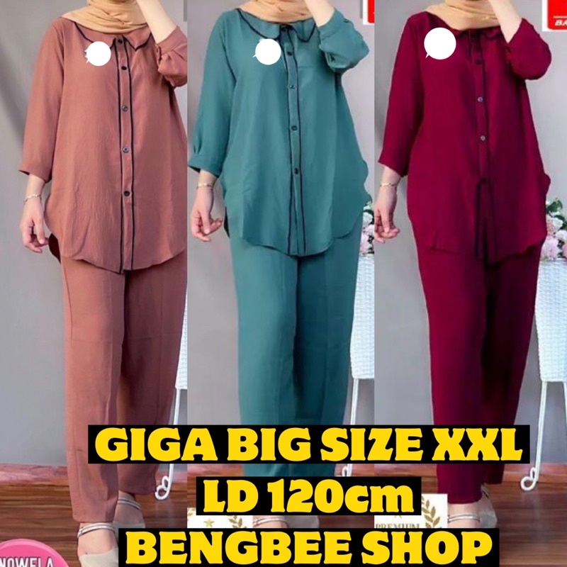 Jual JUMBO!!! GIGA BIG SIZE JUMBO XXL LD 120 - Setelan Giga bengbee shop Jumbo Polos Crinkle ...