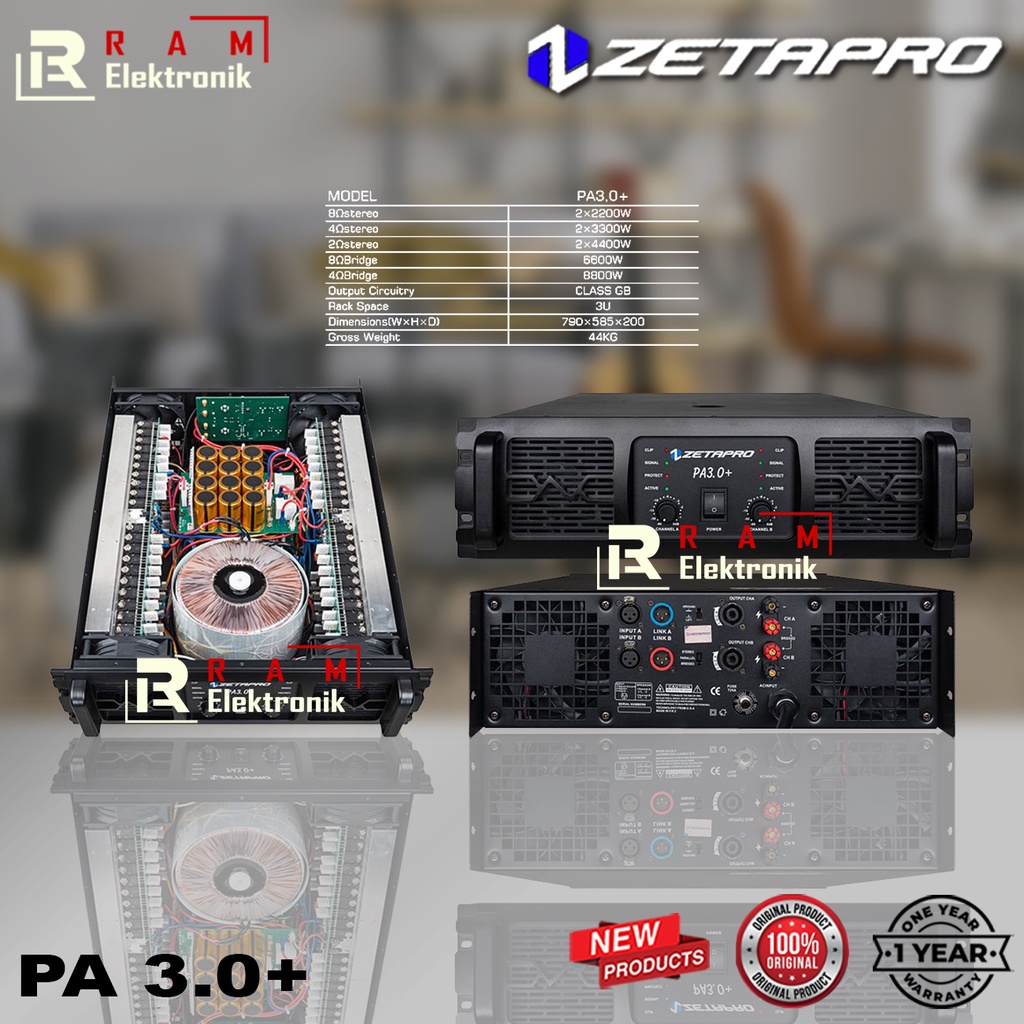 Jual Power Ampli Amplifier ZETAPRO PA3.0+ / PA 3.0 + / PA 30 + Original | Shopee Indonesia