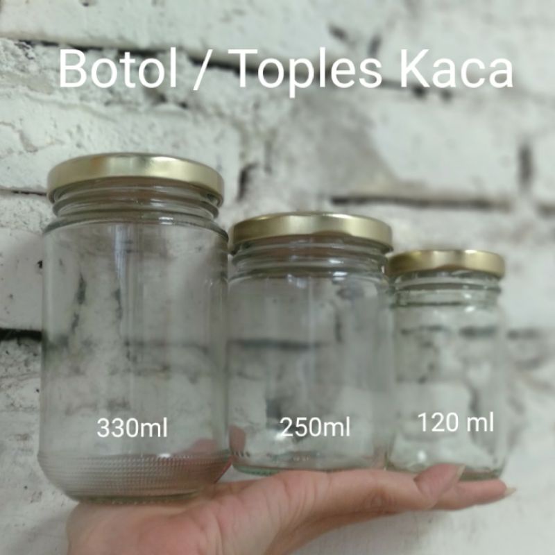 Jual Botol kaca 120 ml 250 ml 330 ml Botol Selai Botol Sambal Toples ...